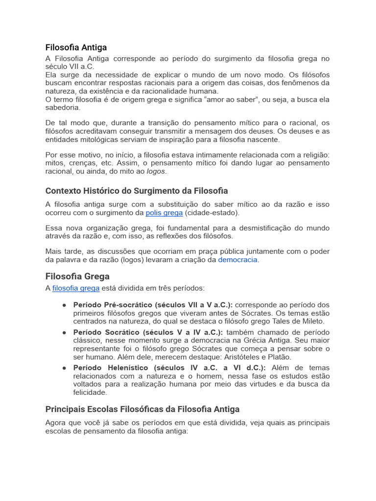 Filosofia Antiga | PDF | Filosofia Grega Antiga | Sócrates