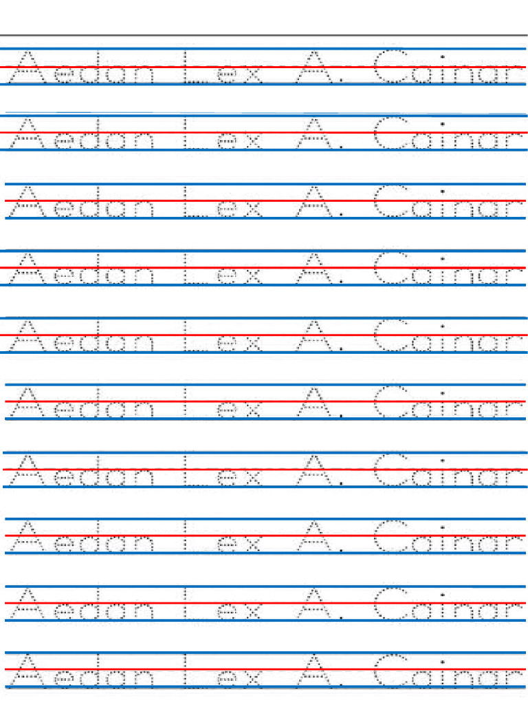 Aedan Lex Name TRacing Pad | PDF