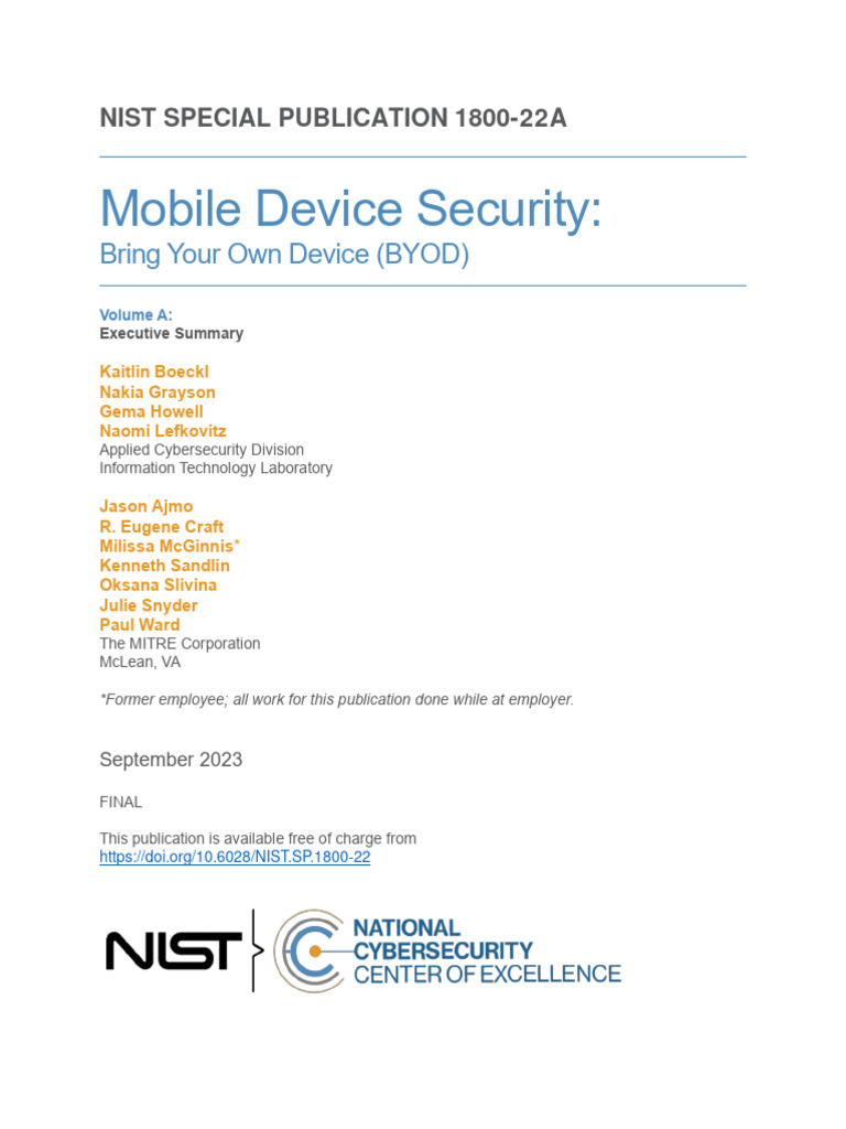 Mdse Nist sp1800 22a Final | PDF | Computer Security | Security