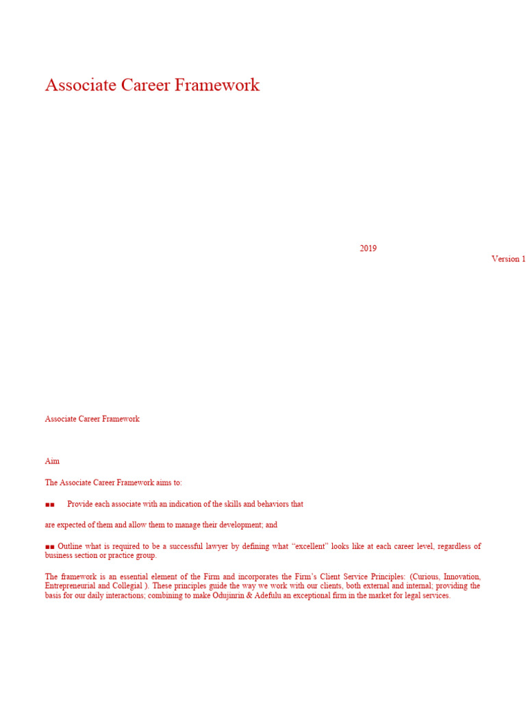 Draft Career Framework | PDF | Mentorship | Microsoft Excel