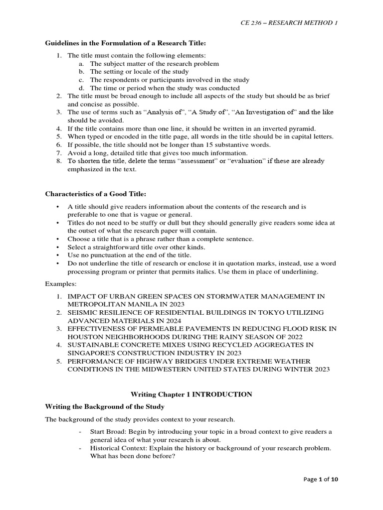 Writing The Chapter 1-1 | PDF | Green Infrastructure | Hypothesis