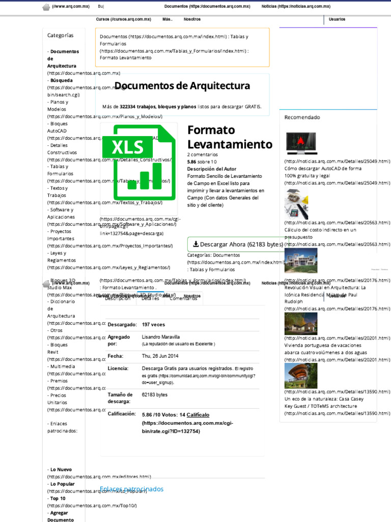 Descarga GRATIS - Formato Levantamiento - Archivo Tipo | PDF | Cad ...