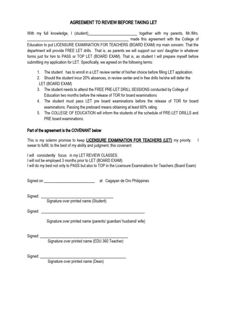 AGREEMENT For EDU 360 Students March 9 | PDF | Business | Finance ...