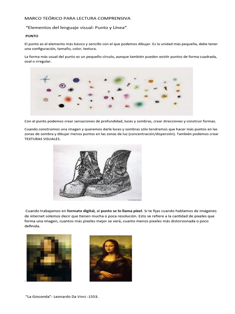 Elementos del Lenguaje Visual: Punto y Línea | PDF | Píxel | Sombra