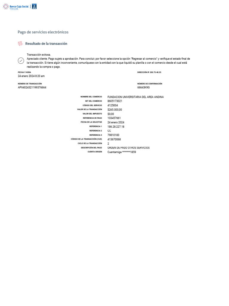 Pago PSE Dian Andina | PDF