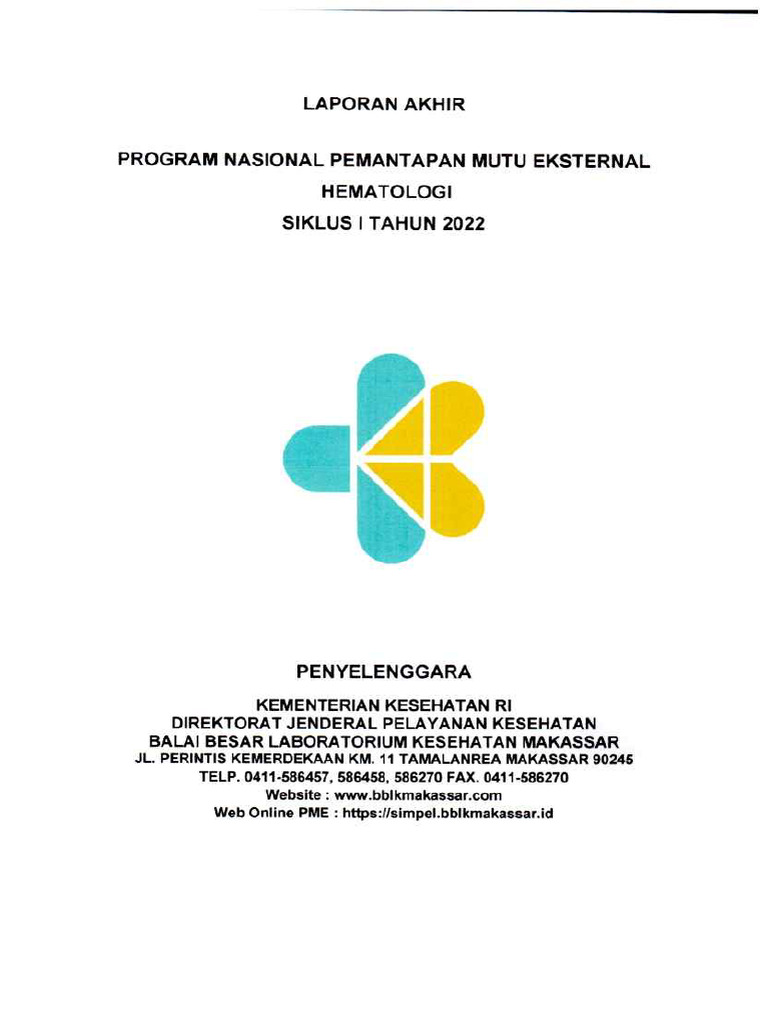 LAPORAN AKHIR HEMATOLOGI SIKLUS 1 TAHUN 2022 | PDF