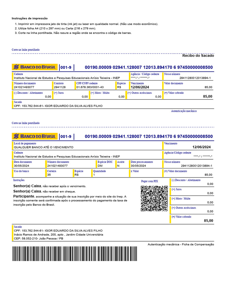 Boleto | PDF | Brasil