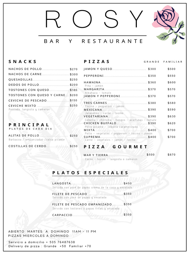 Menu Espanol A4 Final | PDF | Cocinando | Alimentos