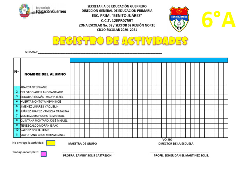 Registro de Actividades Semanales | PDF