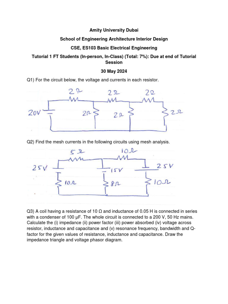 Tutorial 1 - FT Students | PDF