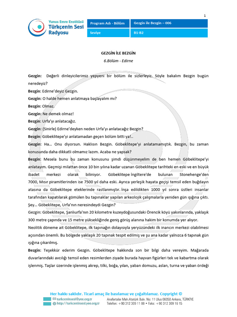 Gezgin Ile Bezgin 006 | PDF