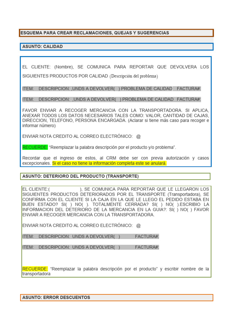 Esquema para Crear Reclamaciones | Descargar gratis PDF | Factura