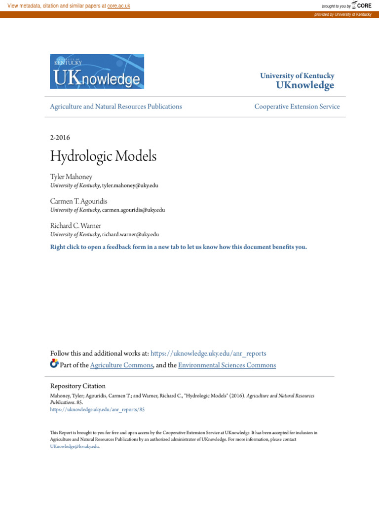 Hydrologic Models | Download Free PDF | Surface Runoff | Water Cycle