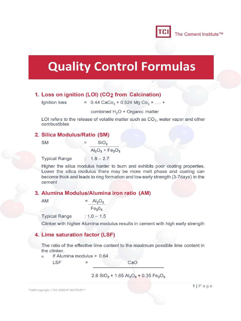 Quality Control Formulas | PDF