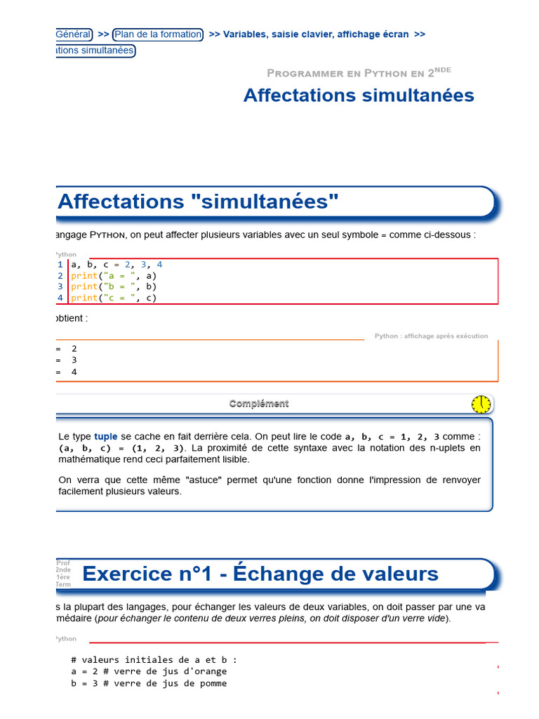 8-Formation UPO - Python Pour La Classe de Seconde | PDF | Python ...