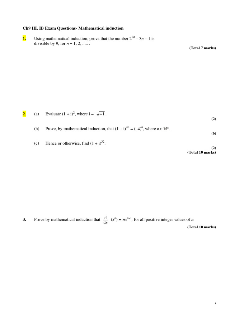 Ch9 HL IB Exam Questions | PDF | Complex Number | Algebra