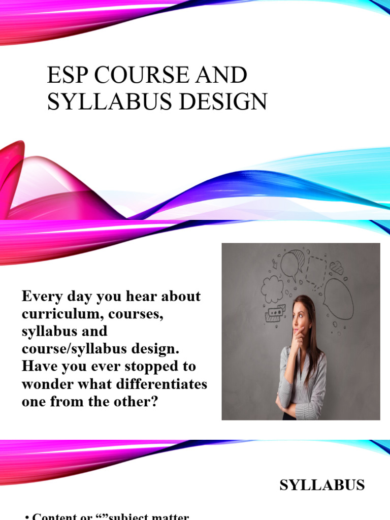 ESP Course and Syllabus Design 084803 1 | PDF | Curriculum | Learning