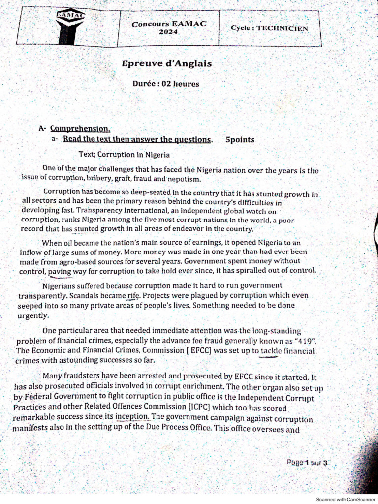 Anglais eamac 2024 | PDF