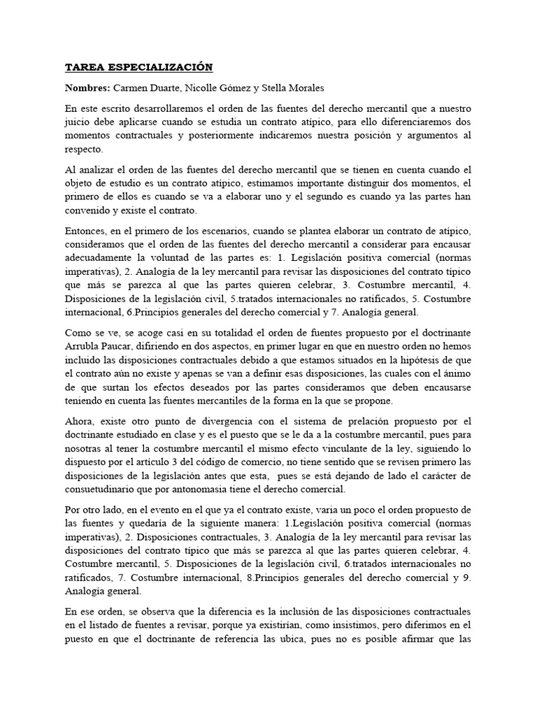 Tarea Especialización | PDF | Fuentes del derecho | Justicia