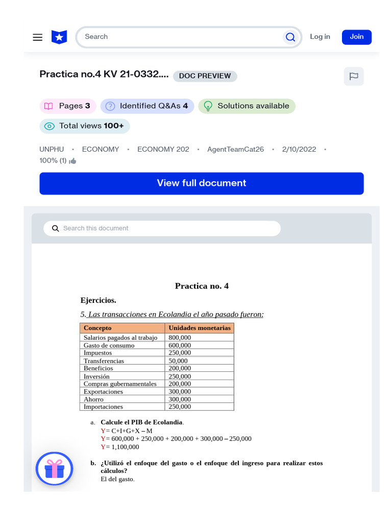 Www-Coursehero-Com | PDF | Producto Interno Bruto | Datos económicos