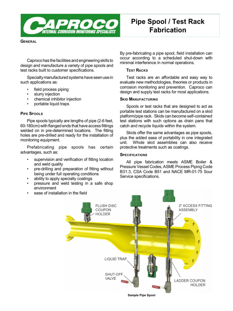 Pipe Spool Test Rack Fabrication | Download Free PDF | Pipe (Fluid ...