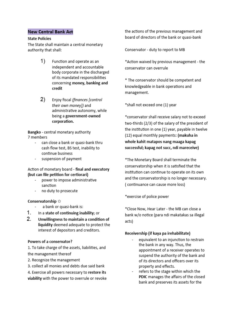 Banking Laws | PDF | Receivership | Liquidation