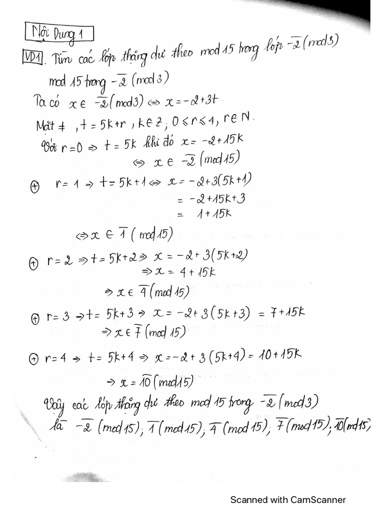 ND1 - Lý Thuyết Đồng Dư | PDF