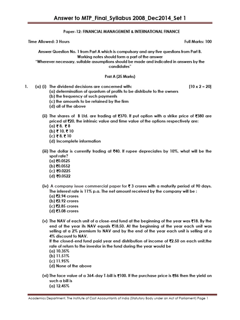 Paper12 Solution | PDF | Depreciation | Net Present Value