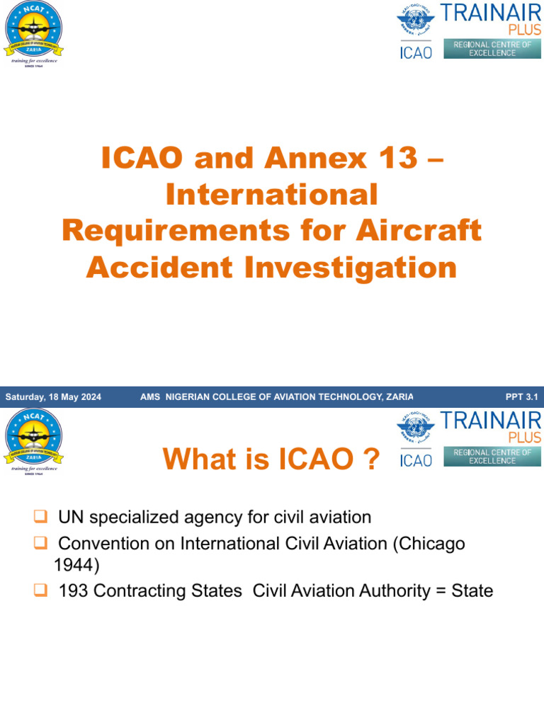 2 ICAO and Annex 13 - Copy | Download Free PDF | Flight Recorder | Aviation