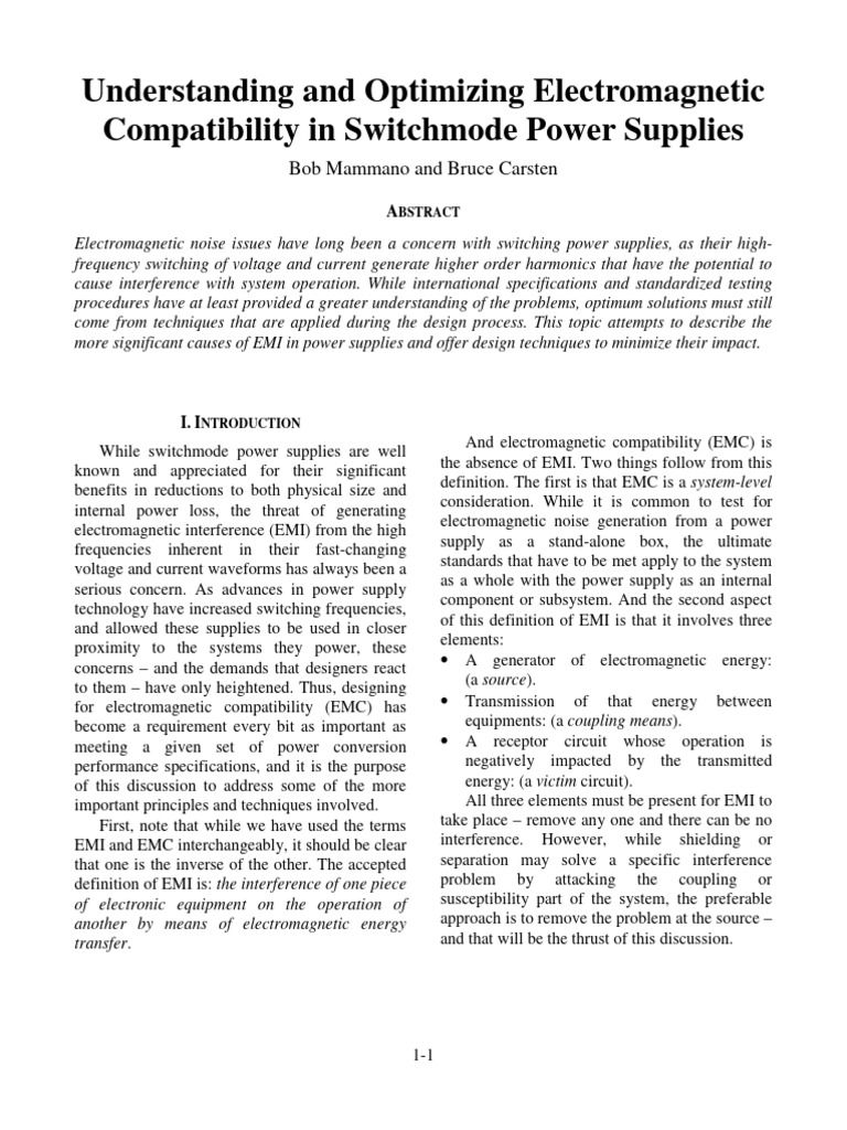 slup202 - Understanding and Optimizing EMC in SMPS | PDF | Electromagnetic Interference ...