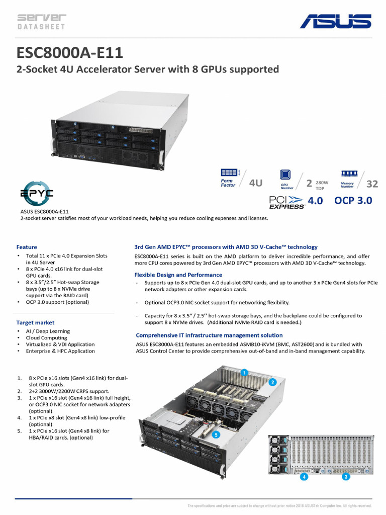 ESC8000A-E11 - ASUS Servers and Workstations | PDF