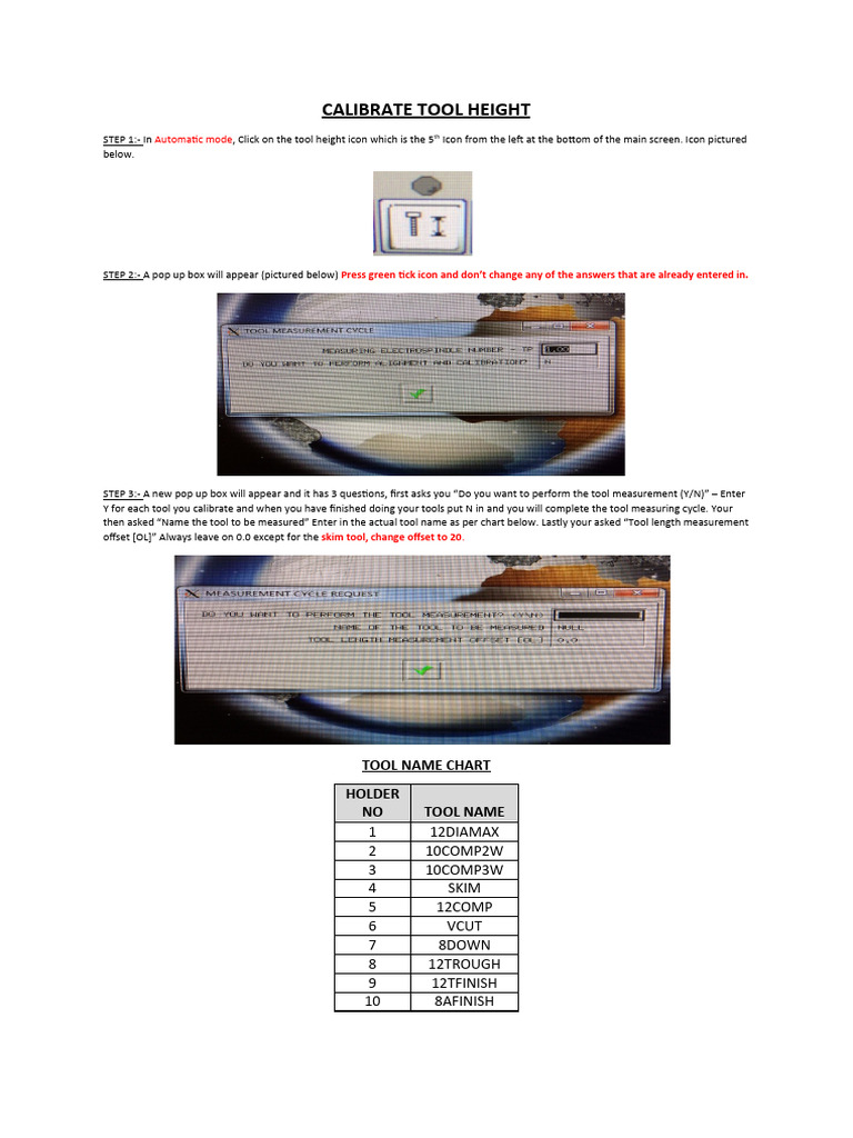 Calibrate Tool Height | PDF