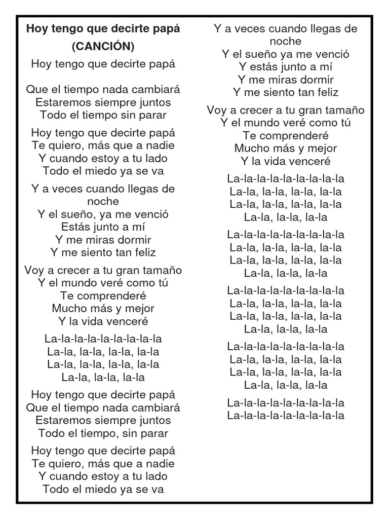 Hoy Tengo Que Decirte Papá | PDF | Poesía