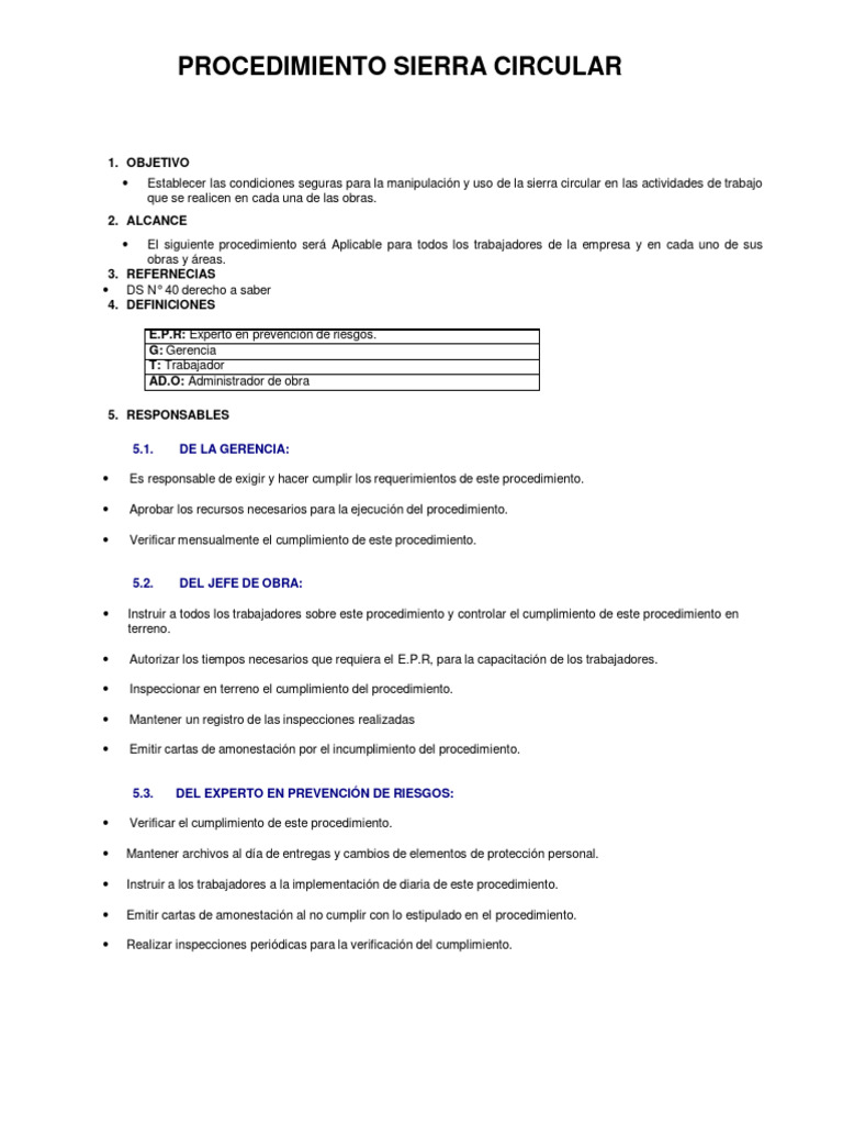 Procedimiento Sierra Circular | PDF | Tornillo