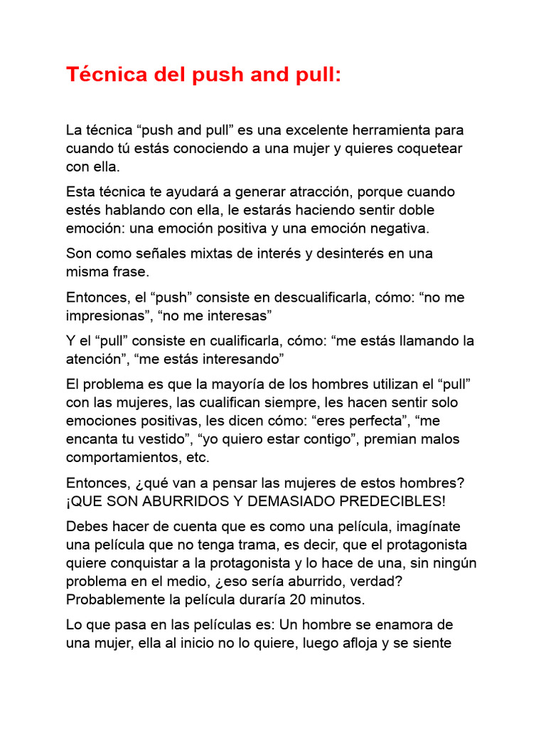 La Técnica Del Push and Pull | PDF | Autosuperación