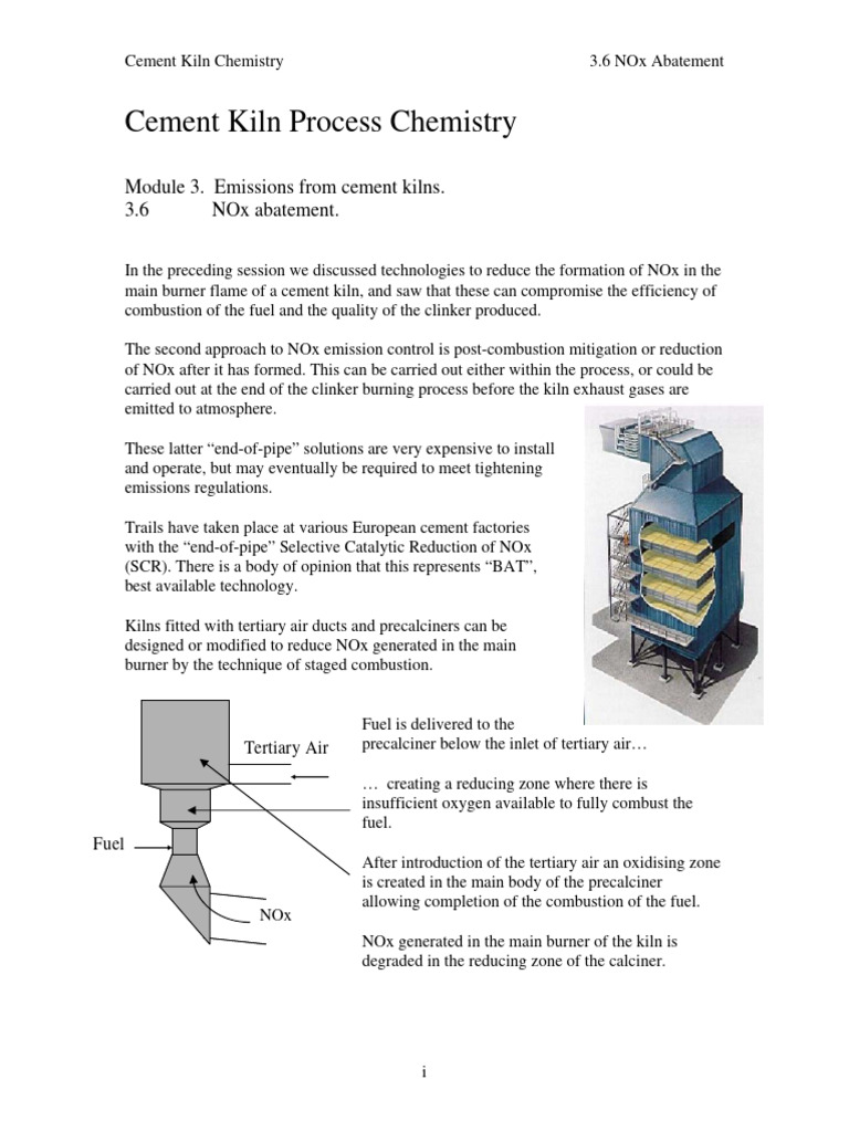 Cement Kiln Process Chemistry | Download Free PDF | N Ox | Combustion
