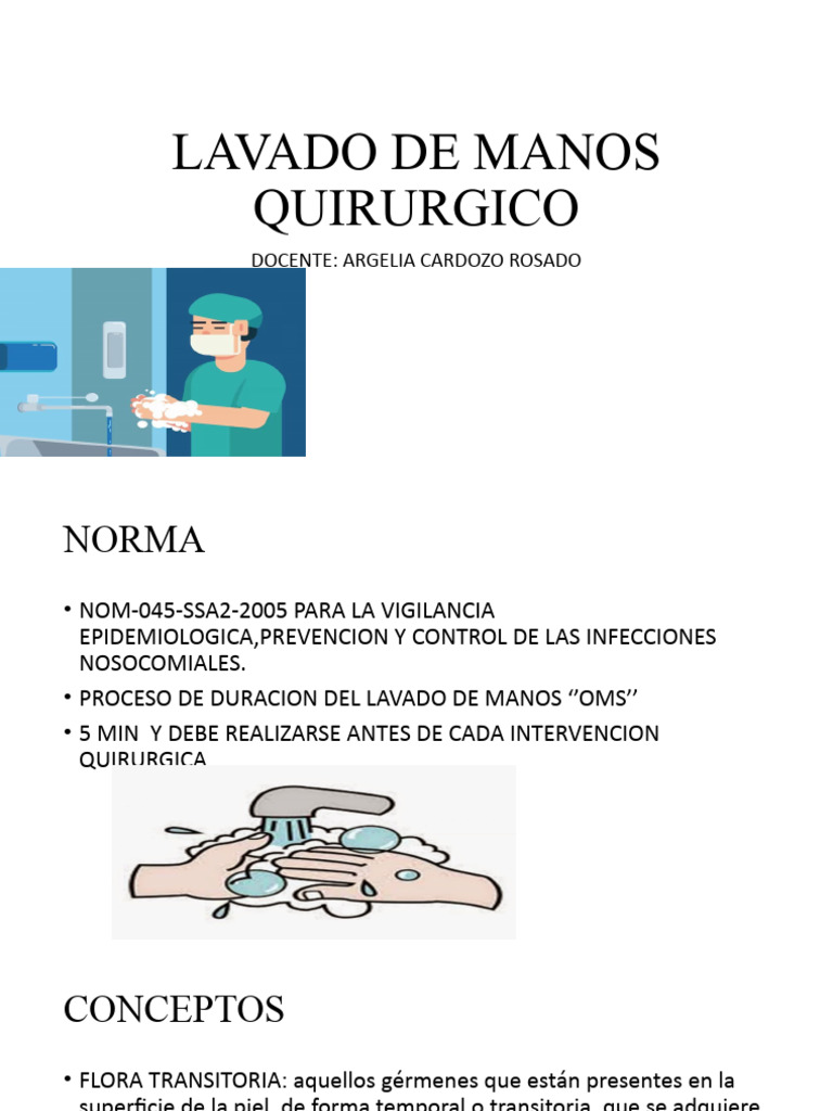 Lavado de Manos Quirurgico | PDF | Lavado de manos | Especialidades Medicas
