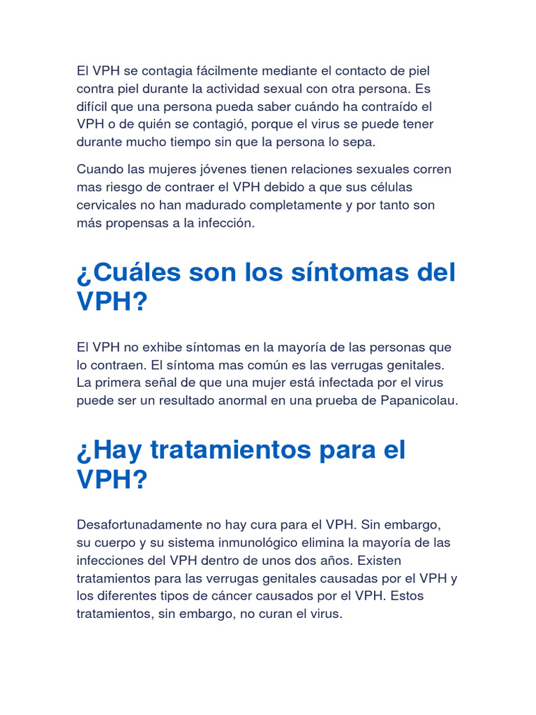 Guía completa sobre el VPH y su prevención | PDF | Cáncer de cuello ...