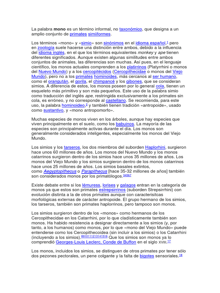 Mono | PDF | Mono | Taxonomía de primates