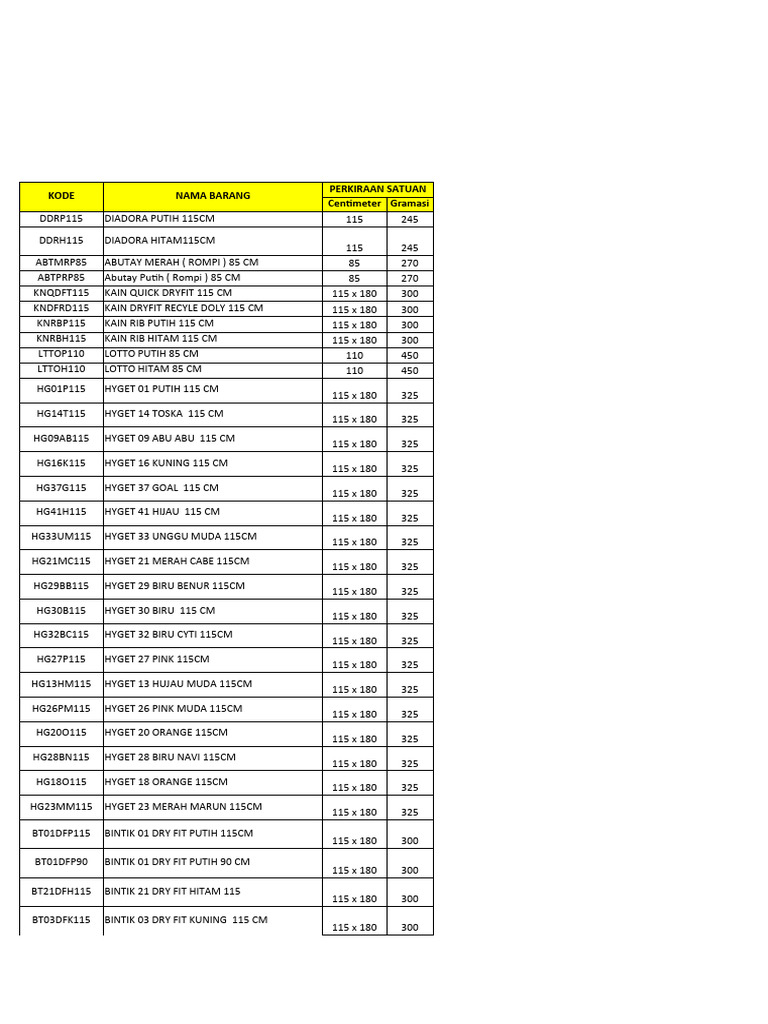 Stock Gudang Revisi | PDF | Rainbow | Color