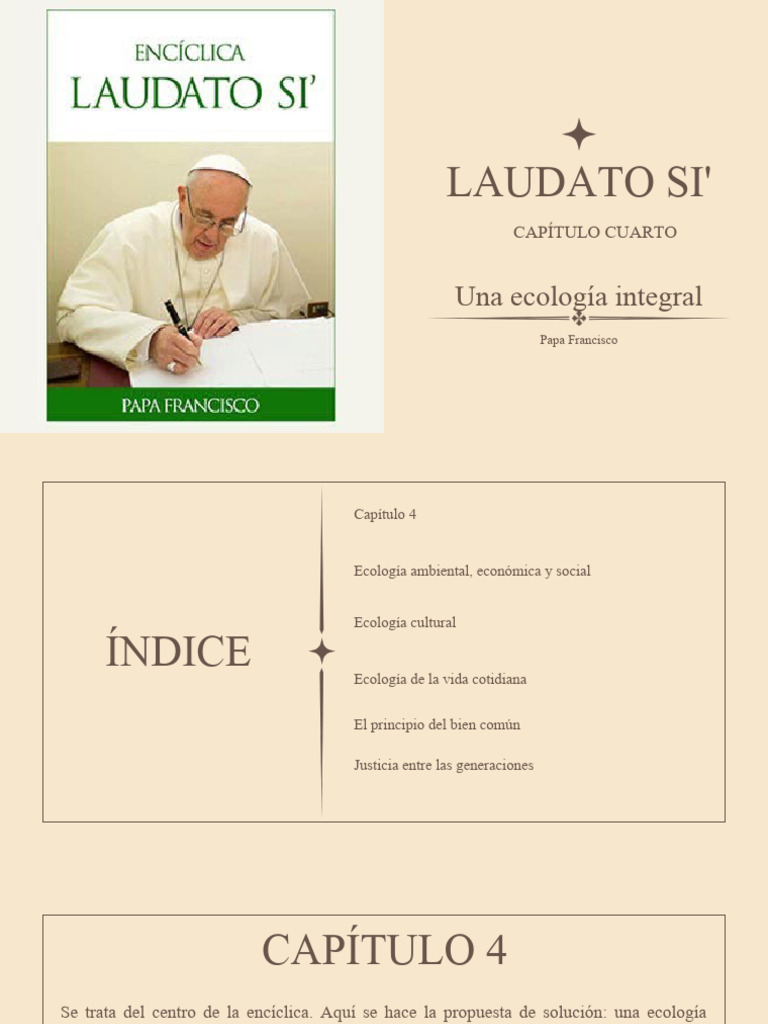 Laudato Si Cap 4 | PDF | Educación en artes liberales