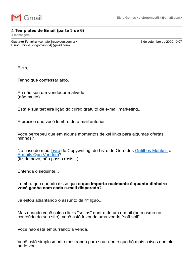 4 Templates de Email (parte 3 de 6) | PDF | Dinheiro