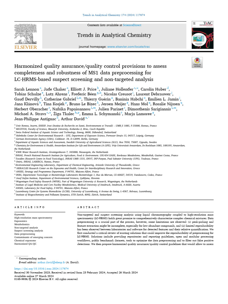 Guidelines NTS 2024 França Peakpicking QC Qualidade | PDF ...