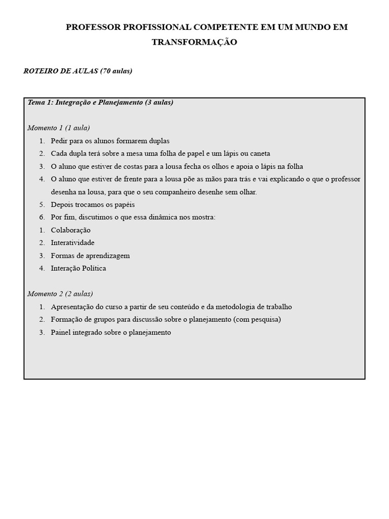 Professor Profissional Competente em Um Mundo em Transformação | PDF ...