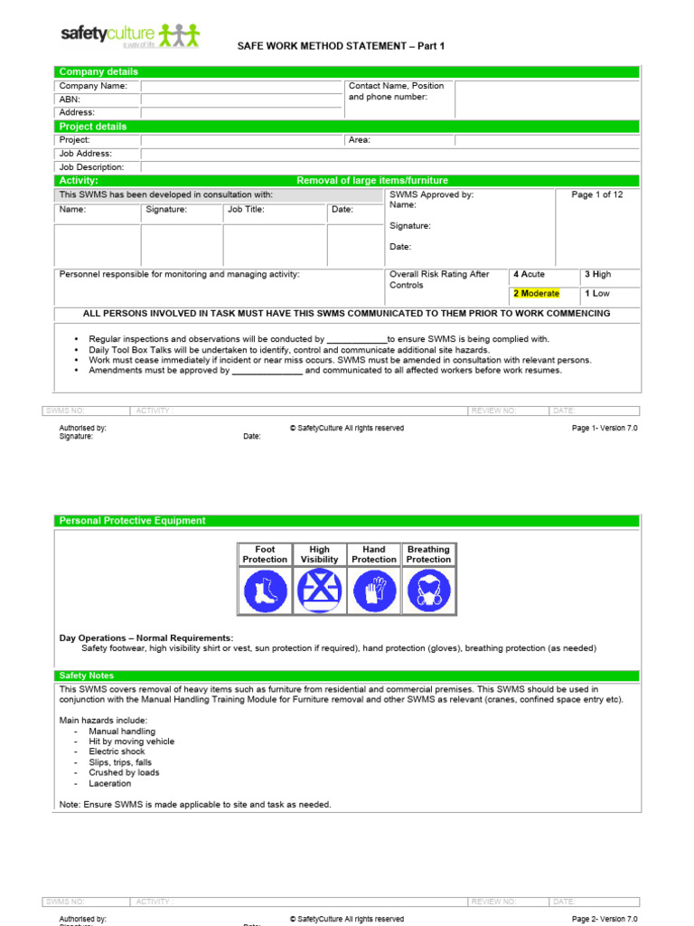 1st move SWMS | PDF | Occupational Safety And Health | Road