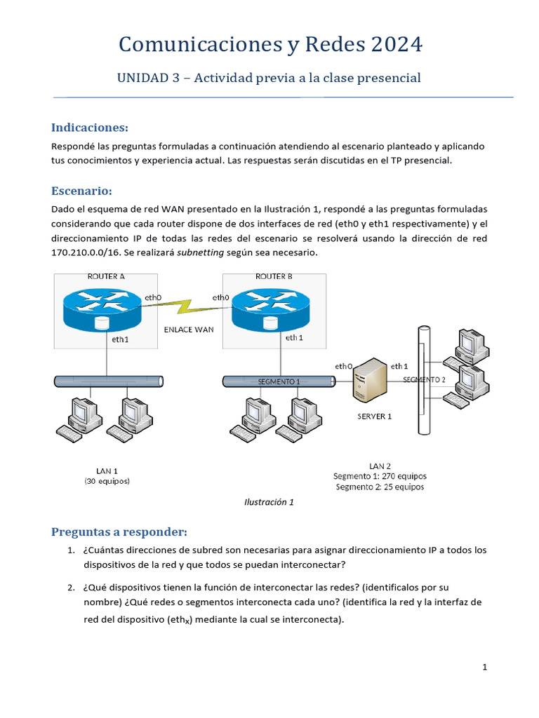 TP3-2023-Actividad Previa | PDF | Dirección IP | Protocolos de capa de red
