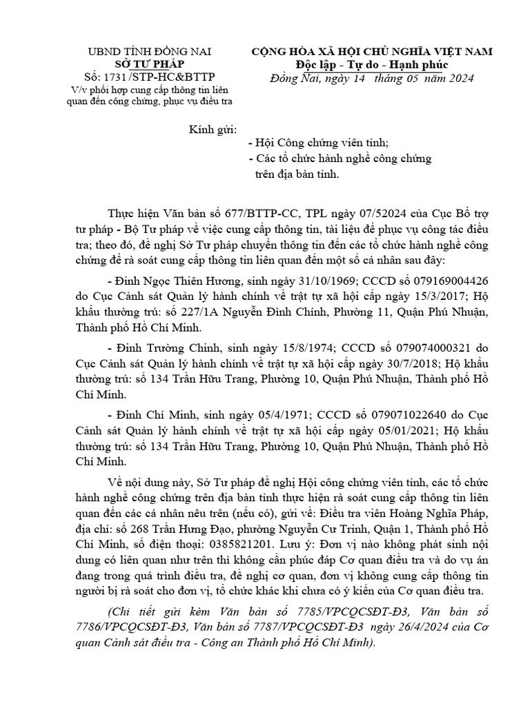 Đ NG Nai, Ngày Tháng Năm 2024 | PDF