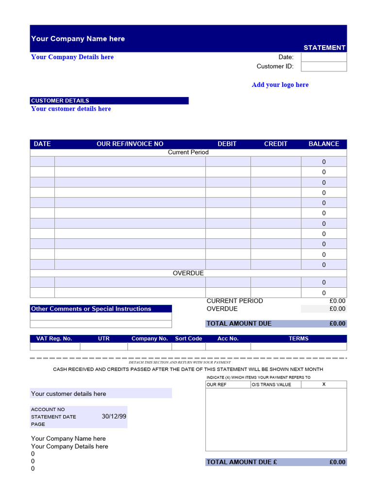Blank Statement - Remittance Template | PDF | Debits And Credits | Business