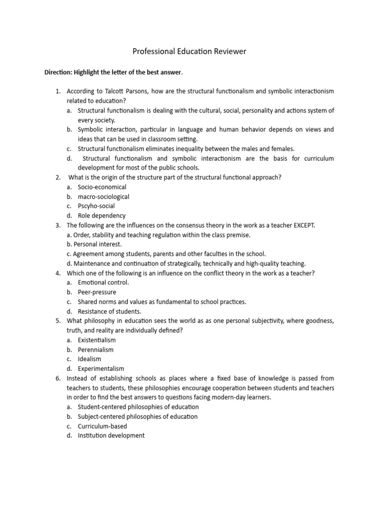 Professional Education Reviewer | PDF | Id | Learning