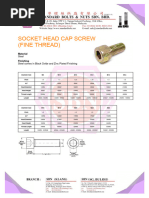 Socket Head Cap Screw Size Chart | PDF | Screw | Machining